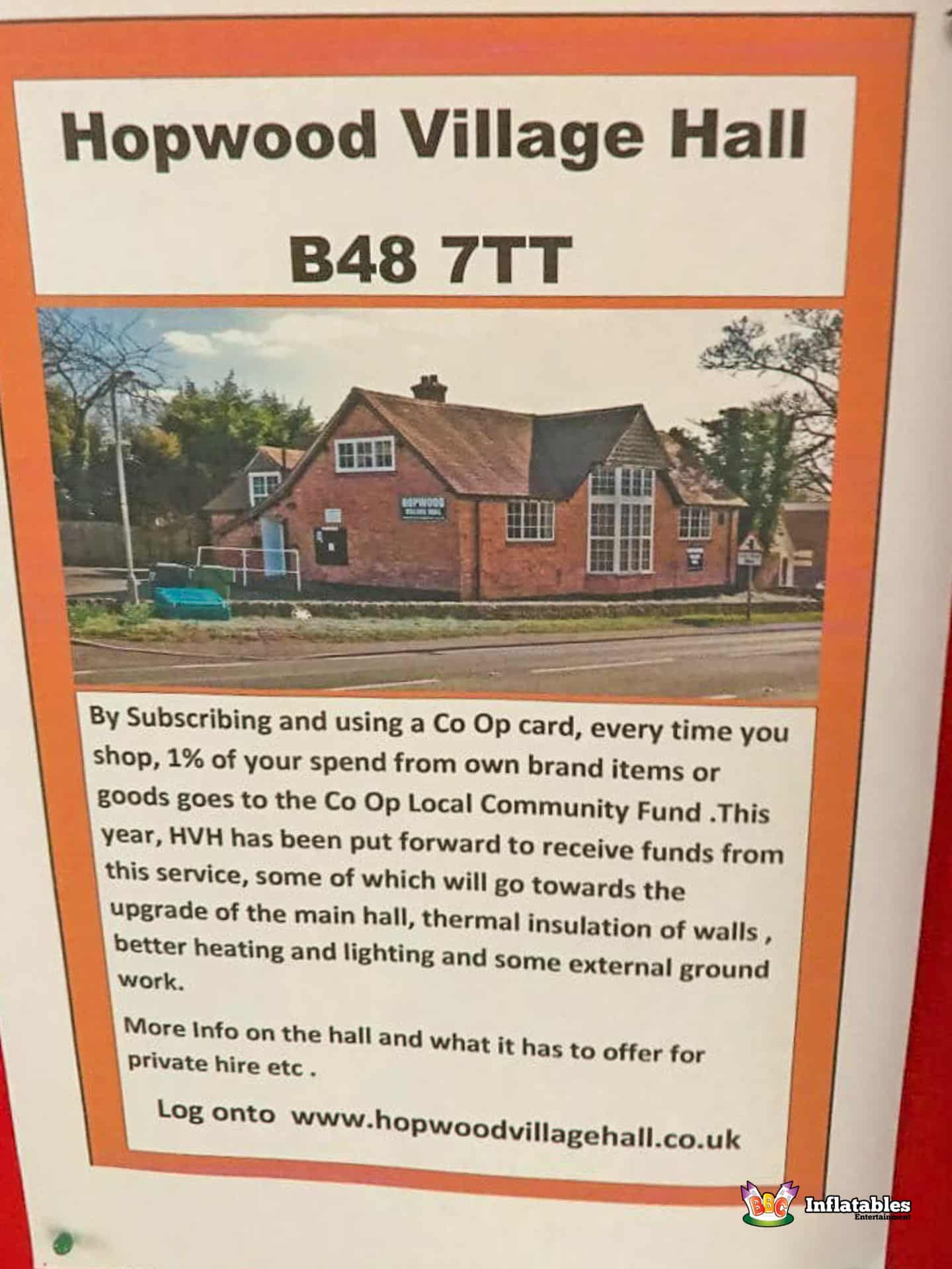 Hopwood Village Hall – BBC Inflatables